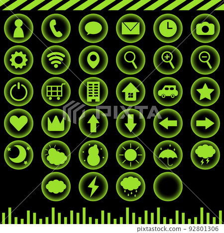Cyber icon 33 types set yellow green - Stock Illustration [92801306 ...