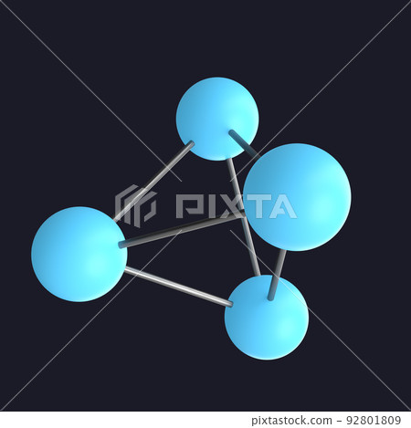 3D illustration of a molecular model of a... - Stock Illustration ...
