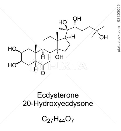 Ecdysterone, chemical formula and structure.... - Stock Illustration ...