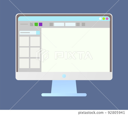 Screen of PC with Opening App, Monitor Vector - Stock Illustration ...