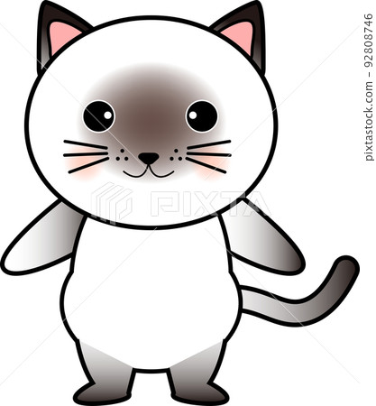 cute siamese cat character - Stock Illustration [92808746] - PIXTA
