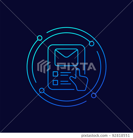 Mail and touch gesture icon, linear design - Stock Illustration [92818551] - PIXTA