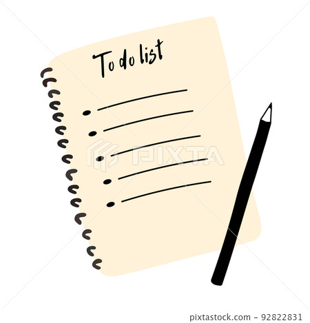 To do list notebook illustration with pen isolated - Stock Illustration ...
