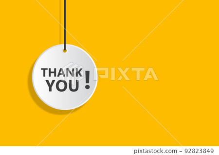 Thank you hanging sign on yellow background for...-插圖素材 [92823849 ...