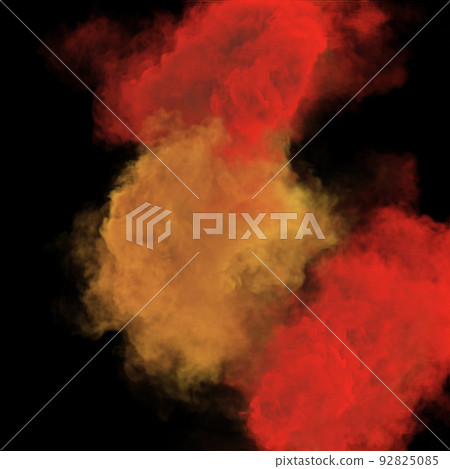 Red and yellow puffs of magic fog and fantasy - Stock Illustration ...