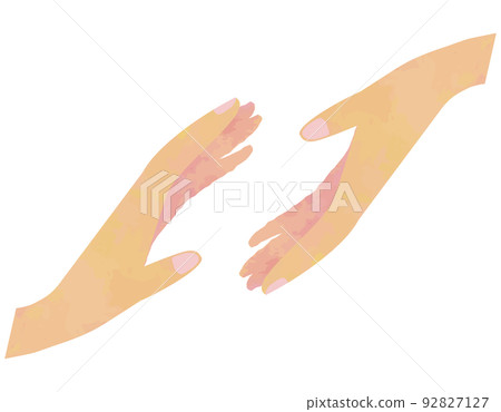 Palm out Handshake Draw in Friendship Affection - Stock Illustration ...