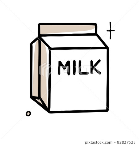 Paper bag of milk doodle Clipart in black and... - Stock Illustration ...