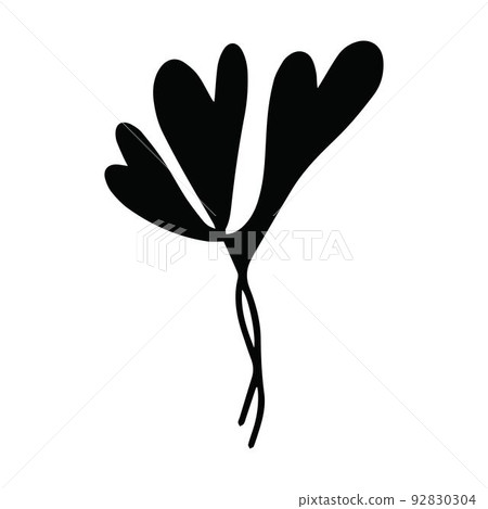 Heart plant icon abstract hand drawn flower... - Stock Illustration ...
