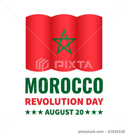 Morocco Revolution Day typography poster.... - Stock Illustration ...
