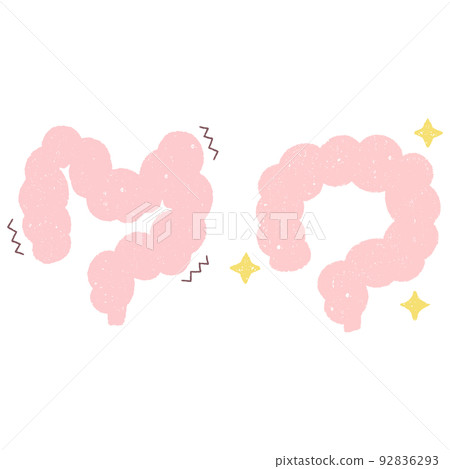 Set of hand drawn twisted and healthy intestines - Stock Illustration ...
