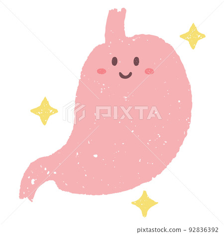hand drawn clean stomach character - Stock Illustration [92836392] - PIXTA