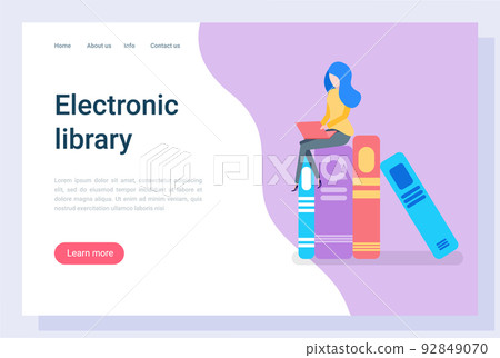 Electronic Library for Students Free Access Web - Stock Illustration ...