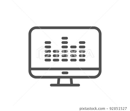 Music making line icon. DJ app sign. Musical... - Stock Illustration ...