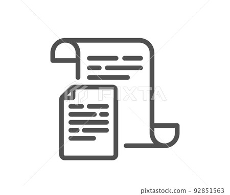 Documents line icon. Doc file page sign. Office... - Stock Illustration [92851563] - PIXTA