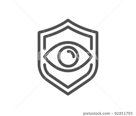 Eye detect line icon. Retina scan sign.... - Stock Illustration ...