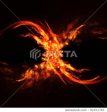 illustration of flame burning in abstract shape - Stock Illustration ...