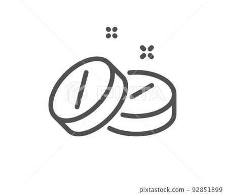 Medical tablet line icon. Medicine drugs sign.... - Stock Illustration ...