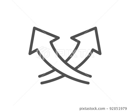 Intersection arrows line icon. Exchange and... - Stock Illustration [92851979] - PIXTA