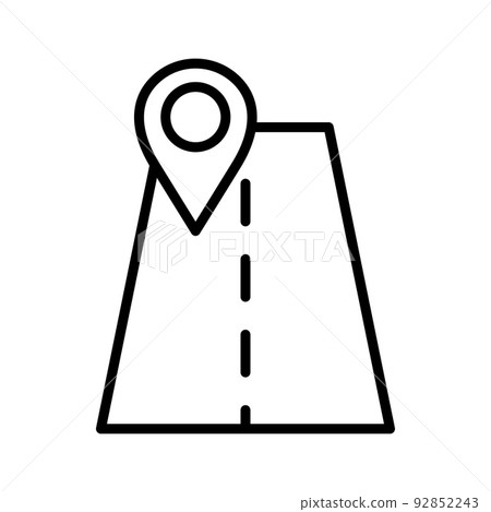 Road way navigation. Route Planning. Pictogram... - Stock Illustration ...
