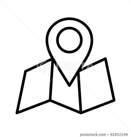 Map icon with pin pointer. Location. Pictogram... - Stock Illustration [92852246] - PIXTA