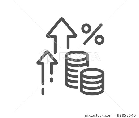 Inflation line icon. Money tax rate sign.... - Stock Illustration ...