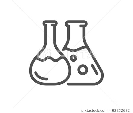 Chemistry lab line icon. Laboratory flask sign.... - Stock Illustration ...