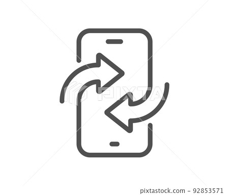 Phone transfer line icon. Smartphone app sign.... - Stock Illustration ...