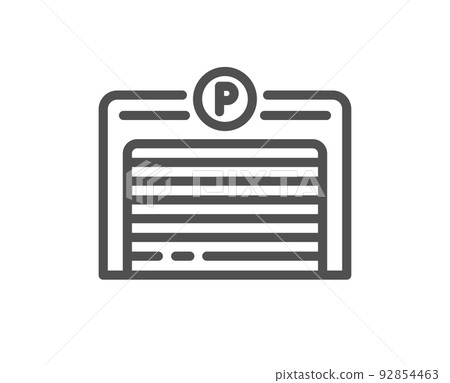 Parking garage line icon. Auto park sign. Car... - Stock Illustration ...