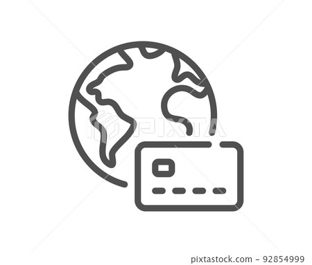 Internet pay line icon. Credit card sign.... - Stock Illustration ...