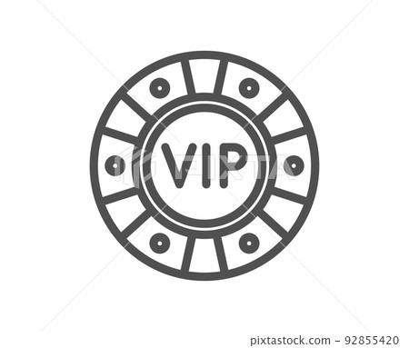 Vip poker chip line icon. Very important person... - Stock Illustration ...