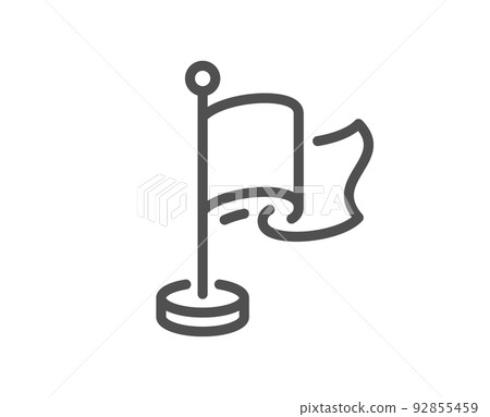 Flag line icon. Goal success sign. Leadership... - Stock Illustration ...