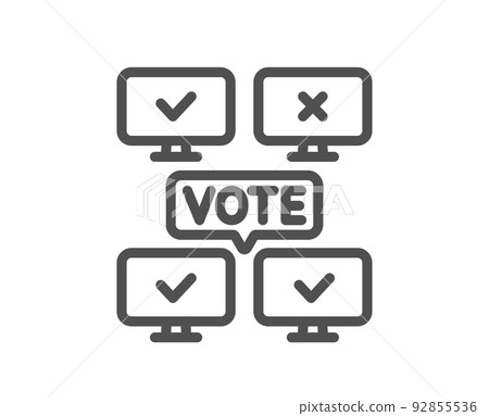 Online Voting line icon. Internet vote sign.... - Stock Illustration ...