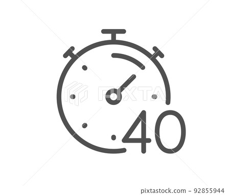 Timer 40 minutes line icon. Stopwatch time... - Stock Illustration ...
