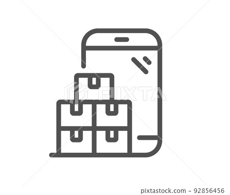 Mobile inventory line icon. Wholesale app sign.... - Stock Illustration ...