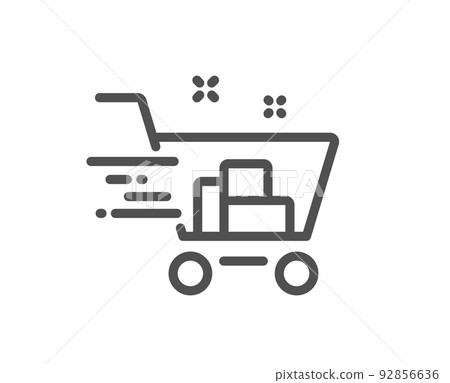 Shopping cart line icon. Express order sign.... - Stock Illustration ...