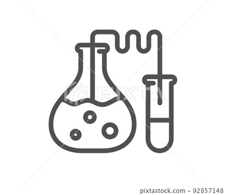 Chemistry lab line icon. Laboratory flask sign.... - Stock Illustration [92857148] - PIXTA