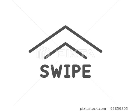 Swipe up line icon. Scrolling arrow sign.... - Stock Illustration [92859805] - PIXTA