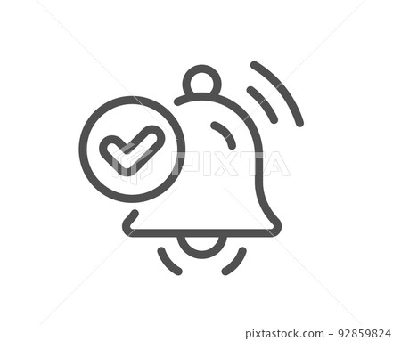 Notification received line icon. Selected... - Stock Illustration ...