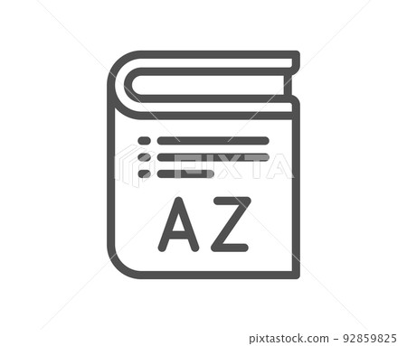 Vocabulary line icon. Book glossary sign.... - Stock Illustration ...