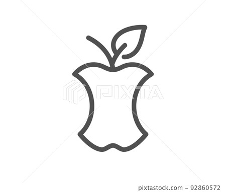 Organic waste line icon. Apple core sign.... - Stock Illustration ...
