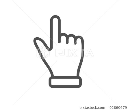 Click hand line icon. One finger palm sign.... - Stock Illustration ...