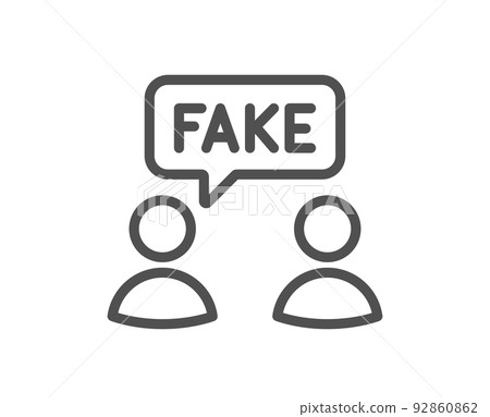 Fake information line icon. Social propaganda... - Stock Illustration ...