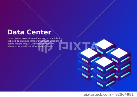 Datacenter isometric vector illustration.... - Stock Illustration ...