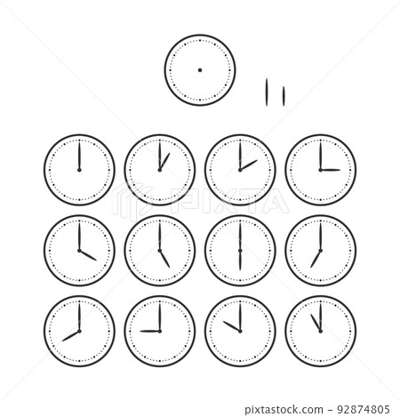 Clock 00 minutes set without letters (front) -0 - Stock Illustration ...