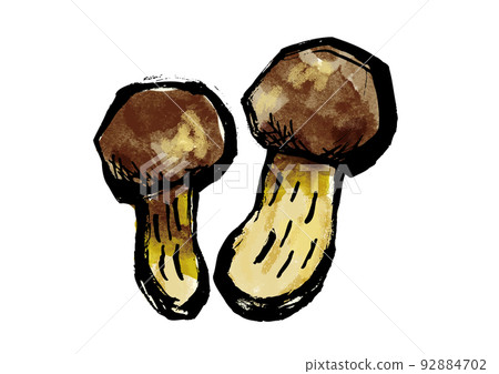 Matsutake mushroom Japanese style illustration... - Stock Illustration ...