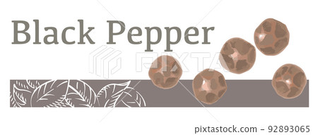 Black pepper label material using watercolor... - Stock Illustration ...