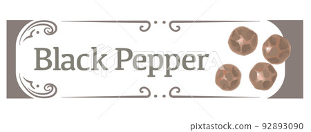 Black pepper label material using watercolor... - Stock Illustration ...