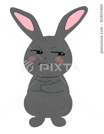Illustration of a rabbit with a suspicious face... - Stock Illustration ...
