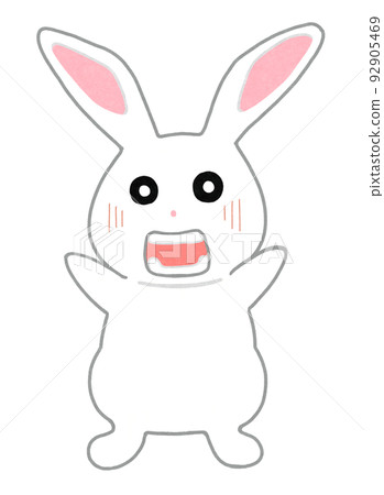 Surprised Rabbit Illustration Outline = Partial... - Stock Illustration ...