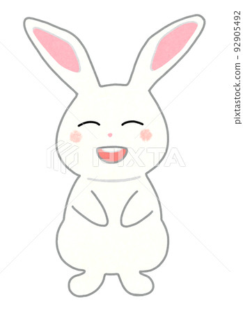 Illustration of a smiling rabbit outline =... - Stock Illustration ...